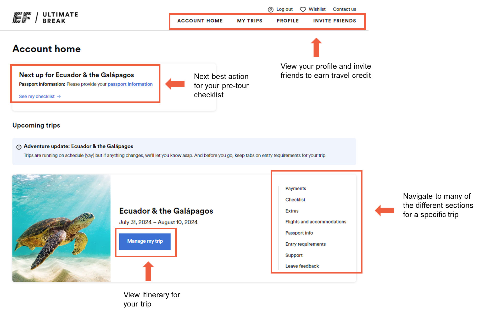 Online account – EF Ultimate Break