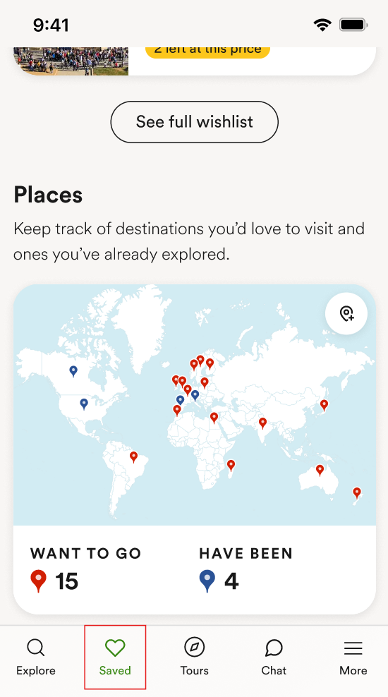 Saved Places - Track how many countries you have visited or want to go ...
